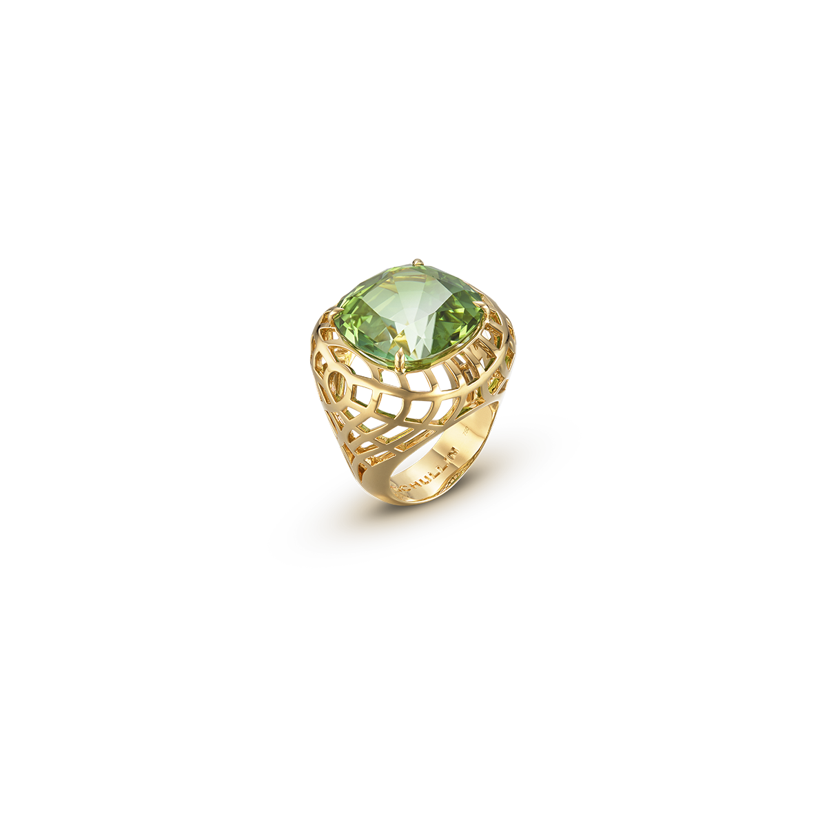 18k Yellow Gold Rings Tourmaline - Wave Verde - Schullin Wien