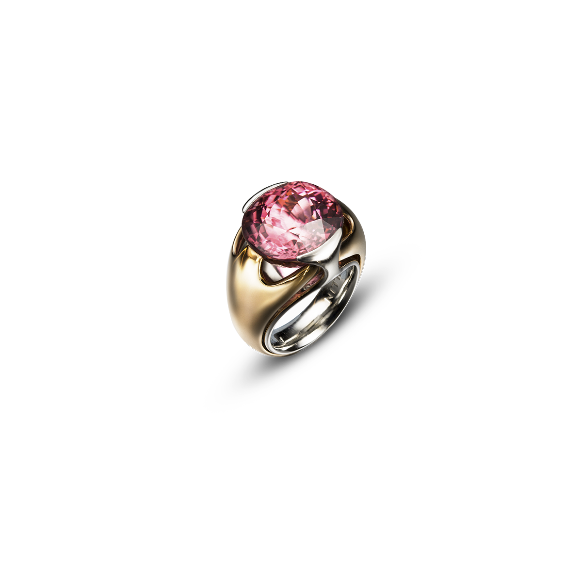 Platinum and 18k Rose Gold Rings Tourmaline - Belt - Schullin Wien