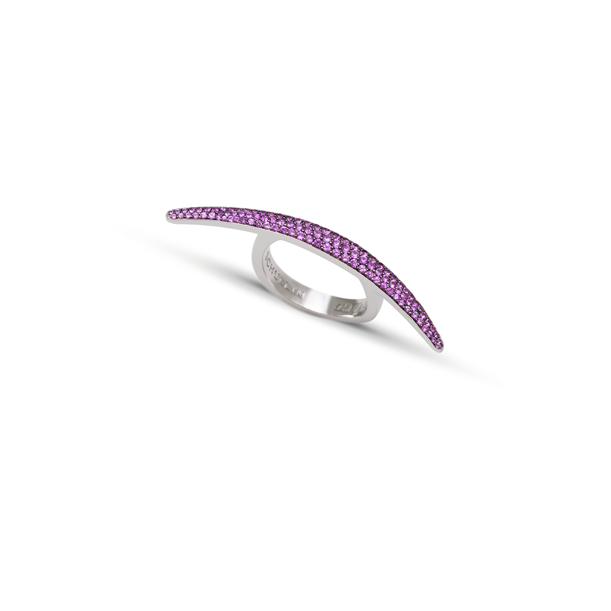 18K Weißgold Ringe Saphir - Sichel Rosa - Schullin Wien