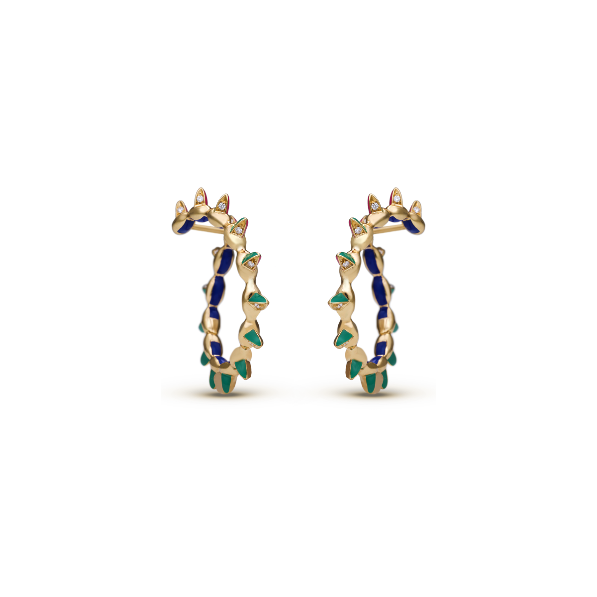 18k Yellow Gold Earrings Diamond - Cacti - Schullin Wien
