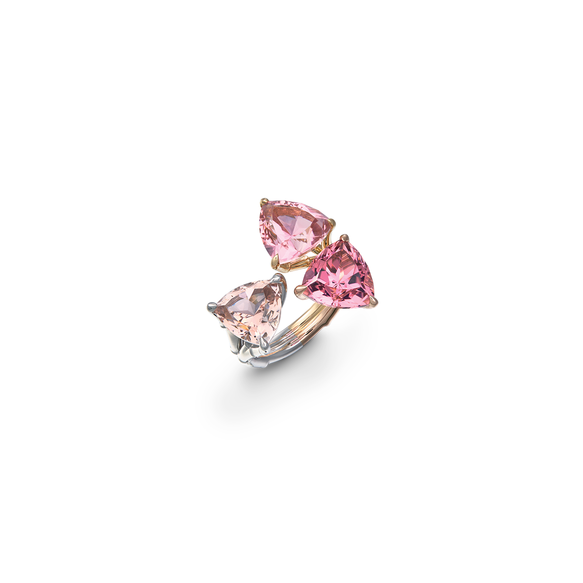 18k White Gold, 18k Rose Gold and 18k Yellow Gold Rings Tourmaline ...