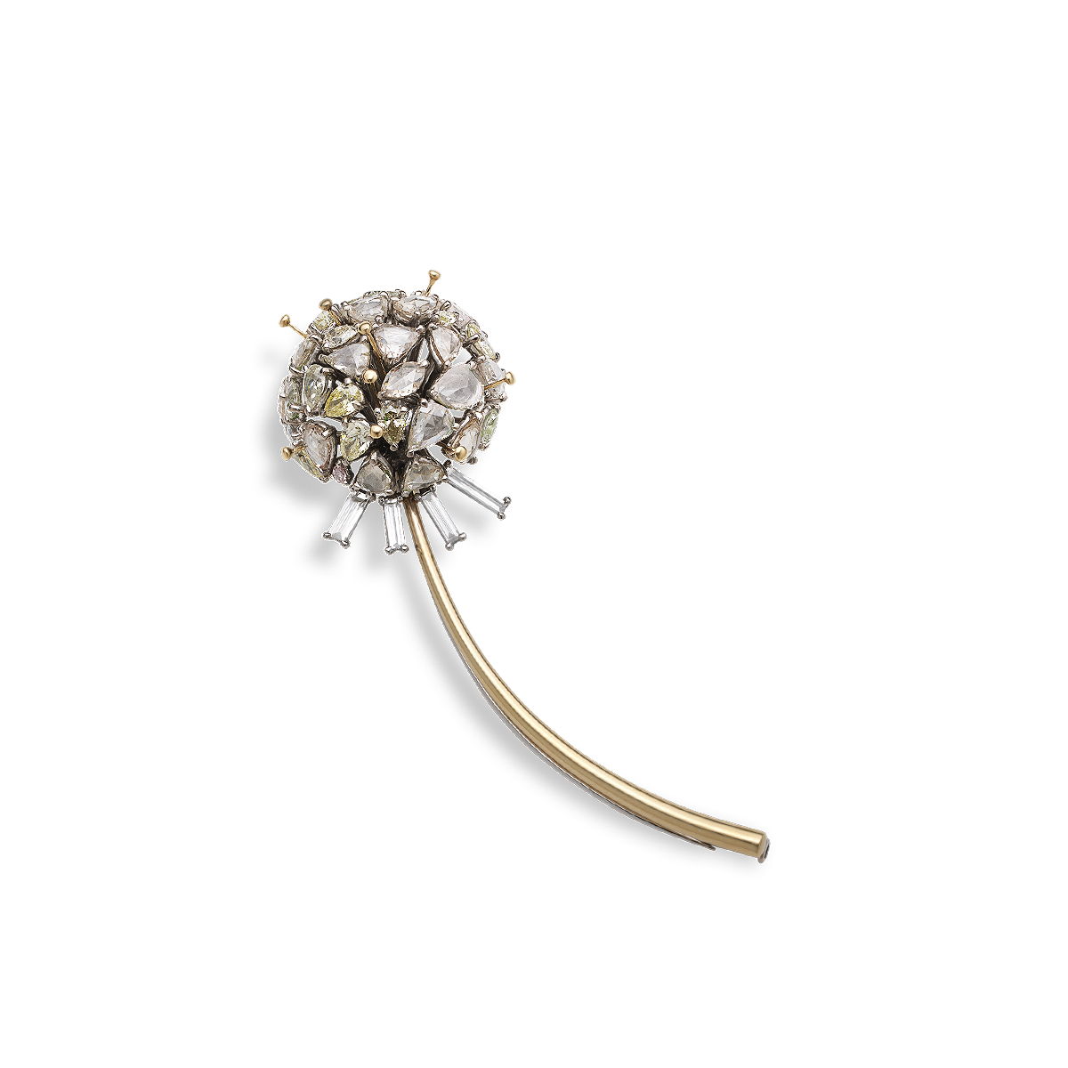 18k White Gold and 18k Yellow Gold Brooches Diamond - Lelion - Schullin ...