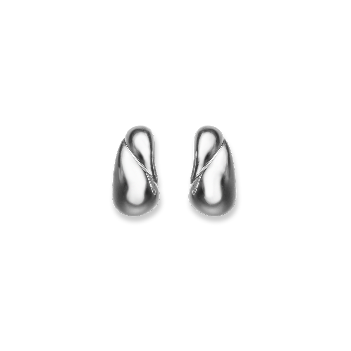 Silver and 18k White Gold Earrings None - Lédrop I - Schullin Wien