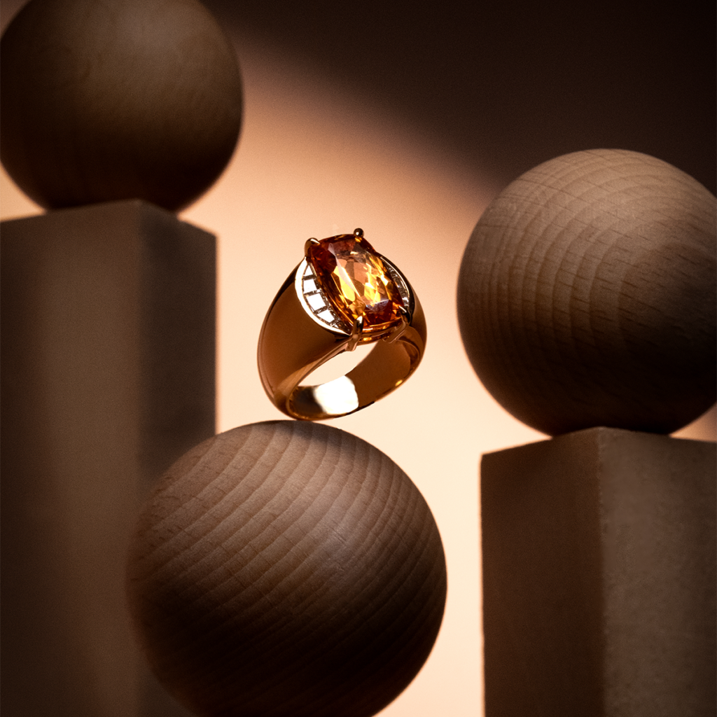 18k Rose Gold Rings Diamond and Topaz - Zolaris - Schullin Wien