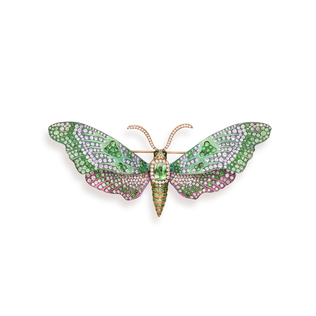 18k Yellow Gold Brooches Other, Diamond, Sapphire and Tourmaline ...