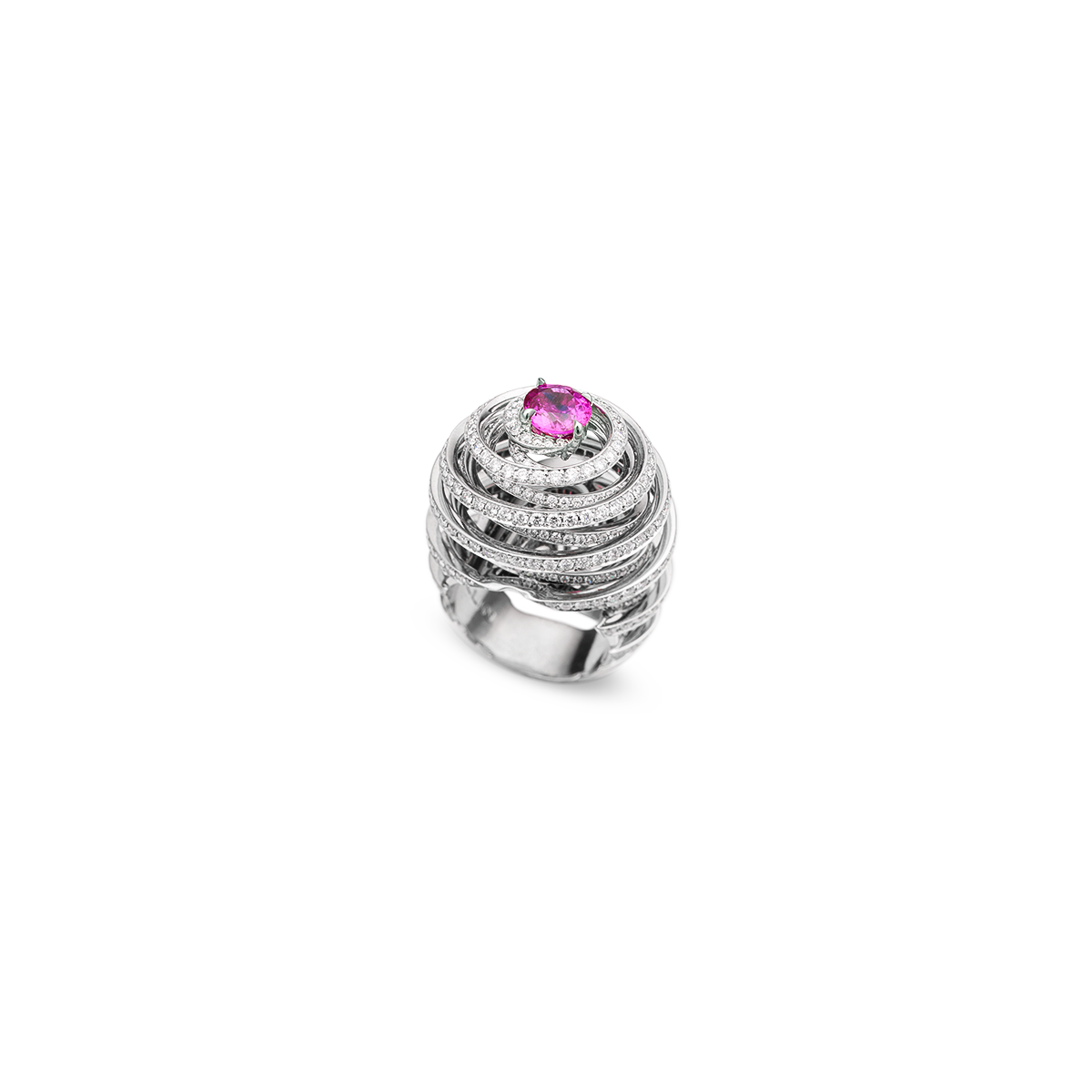18k White Gold Rings Diamond and Sapphire - Spira Rosa - Schullin Wien