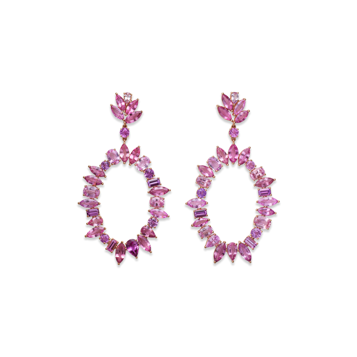 18k Rose Gold Earrings Sapphire - Thornelle - Schullin Wien